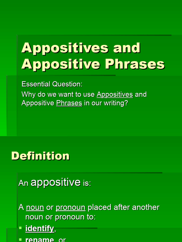 Appositives and Appositive Phrases | PDF