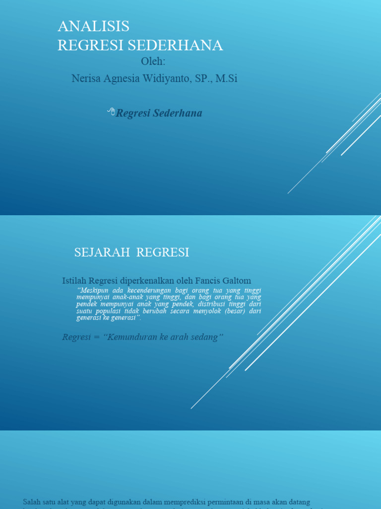 Regresi Linier Sederhana Nerisa | PDF
