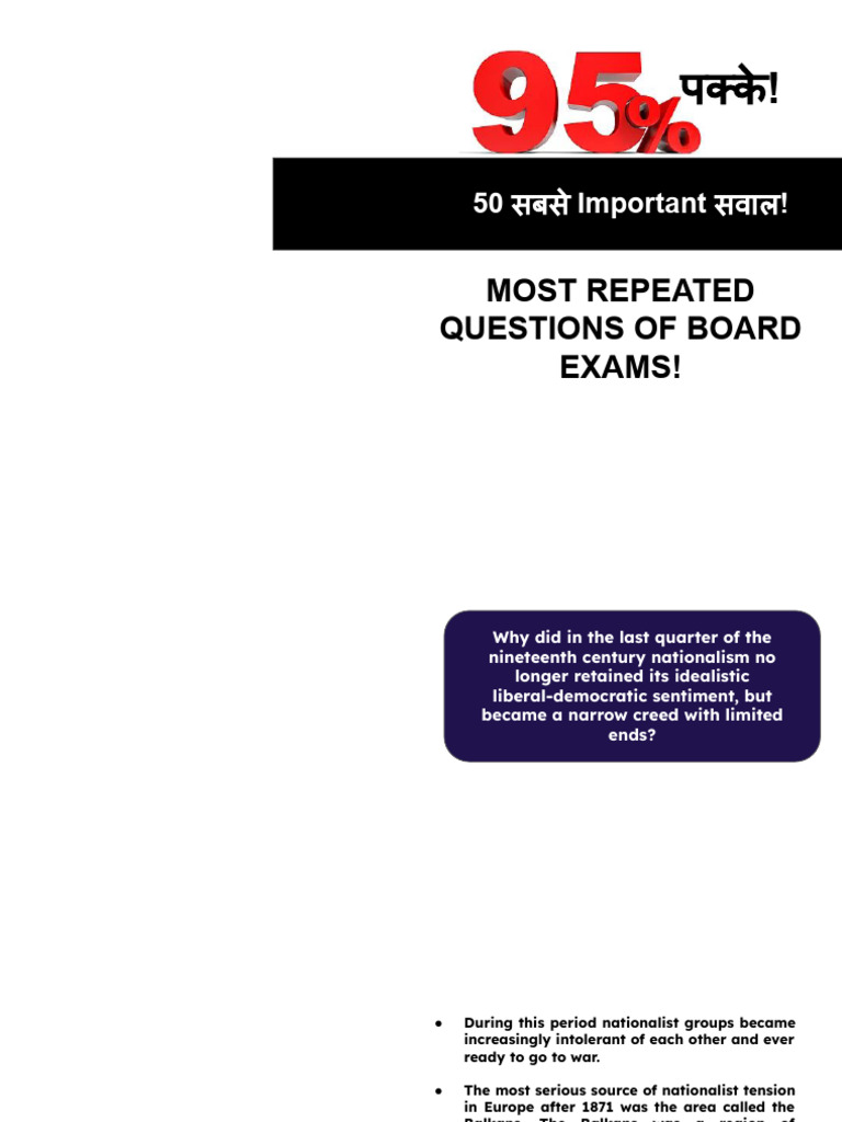 50 Most Repeated Questions Class 10 | PDF | Loans | Democracy
