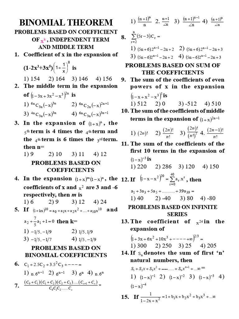 Binomial Theorem | PDF | Mathematics Of Computing | Applied Mathematics
