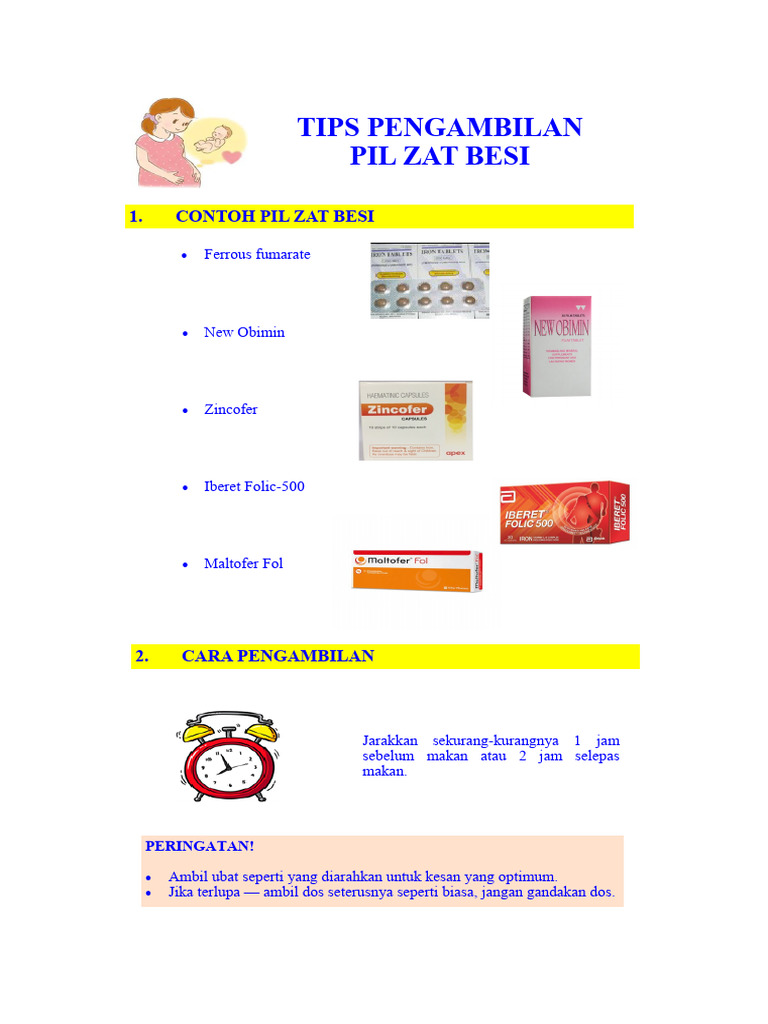 Risalah Tips Pengambilan Pil Zat Besi | PDF
