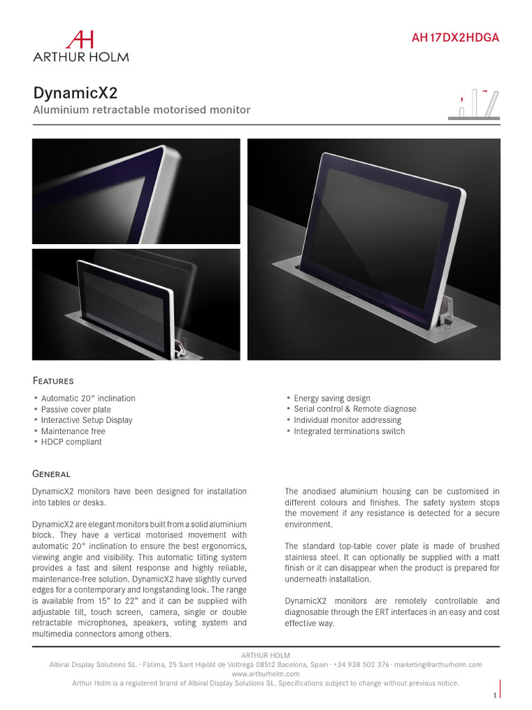 Arthur Holm DynamicX2 Monitor Overview | PDF