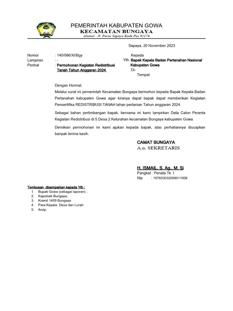 Format Data Sertifikat Tanah PTSL 2024 | PDF