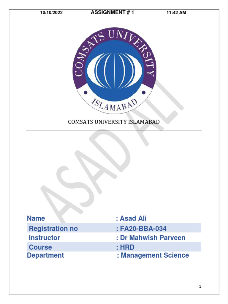 HRD Assignment 1 | PDF | Goal | Empowerment
