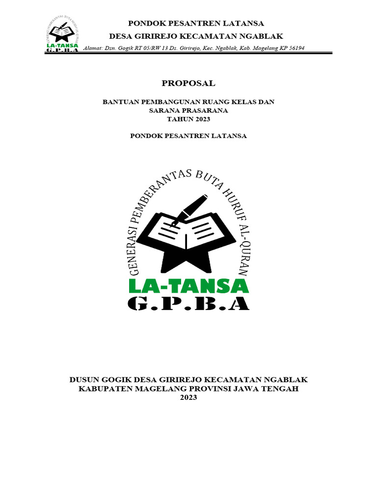 Proposal Ponpes Latansa | PDF