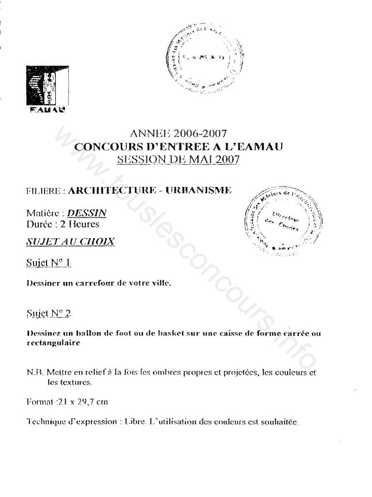 Dessin Eamau 2007 | PDF