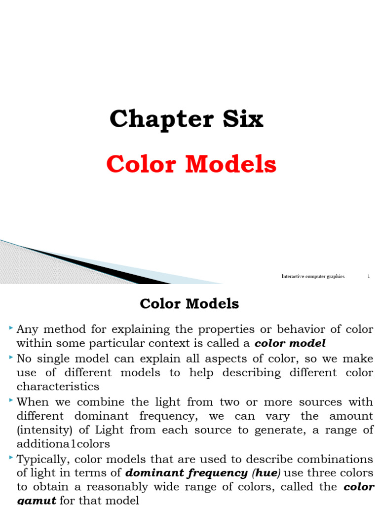Overview of Color Models in Graphics | PDF | Rgb Color Model | Color