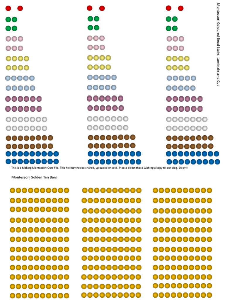 Montessori Coloured Bead Stairs | PDF