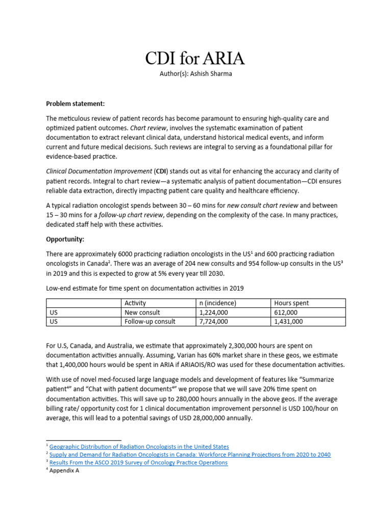 CDI For ARIA | PDF | Health Care | Systematic Review