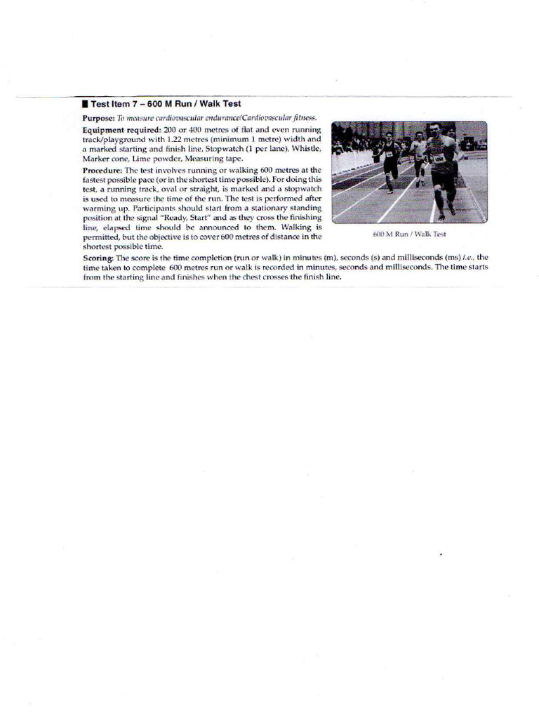 Practical 7 600M Run and Walk Test | PDF