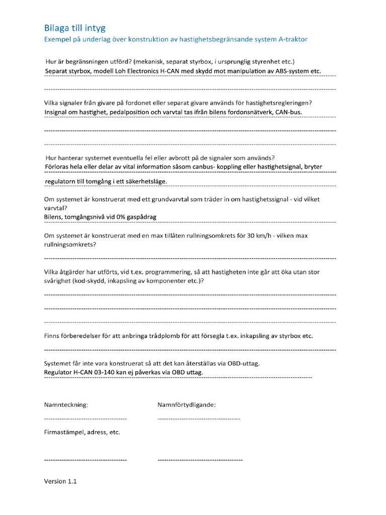 03-140 Bilaga Till Intyg - Underlag Konstruktion Av Hastighetsbegrã ...