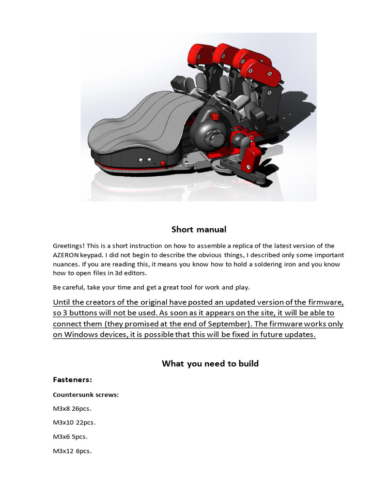 Short Manual (ENG) - Azeron Cyborg Clone | PDF | Games & Activities | Technology & Engineering