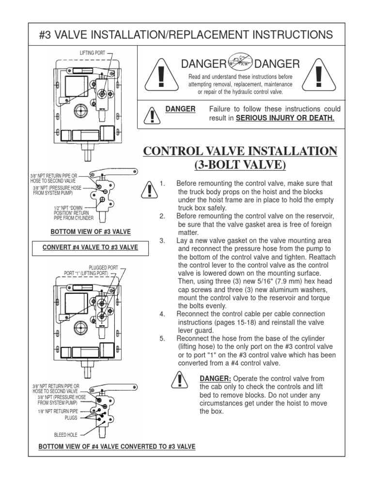 34 Manual Directional Control Valves Installation Instructions | PDF ...