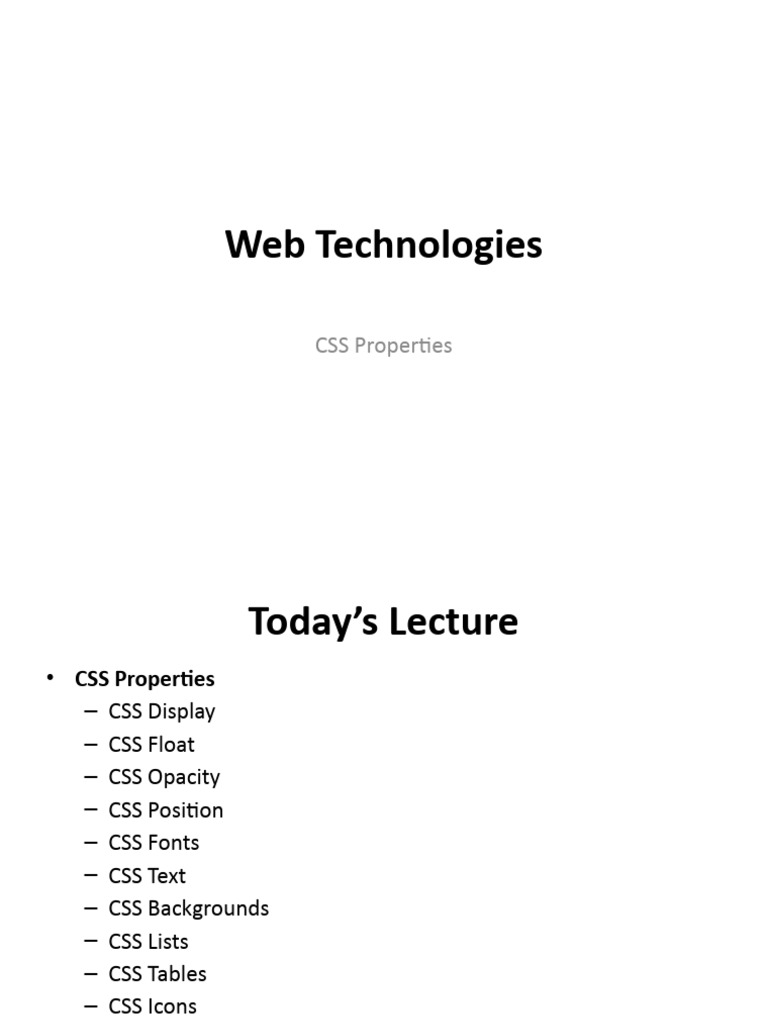 Lecture 9 | PDF | Html Element | Typefaces