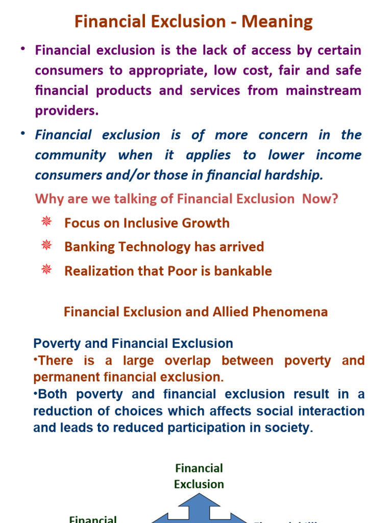 Understanding Financial Exclusion | PDF | Financial Inclusion | Loans