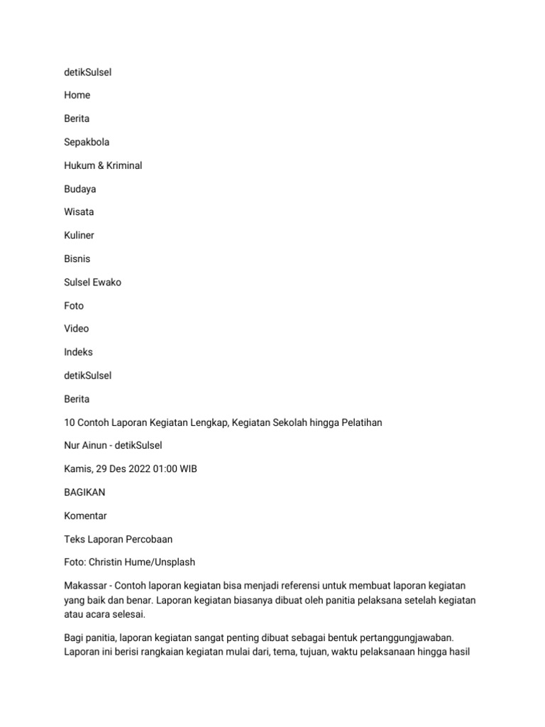 contoh laporan | PDF