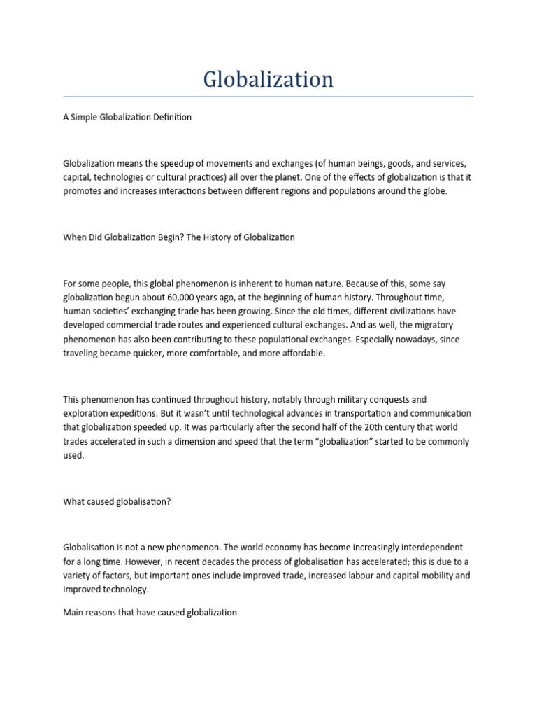 Globalization | PDF | Globalization | Economic Growth