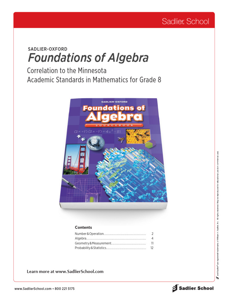Foundations of Algebra 8 Sadlier | PDF | Numbers | Equations