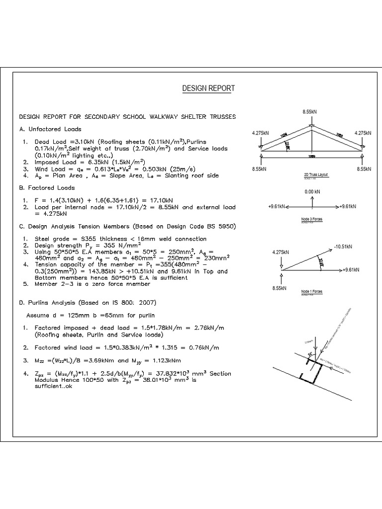 Truss Calculation Report | PDF