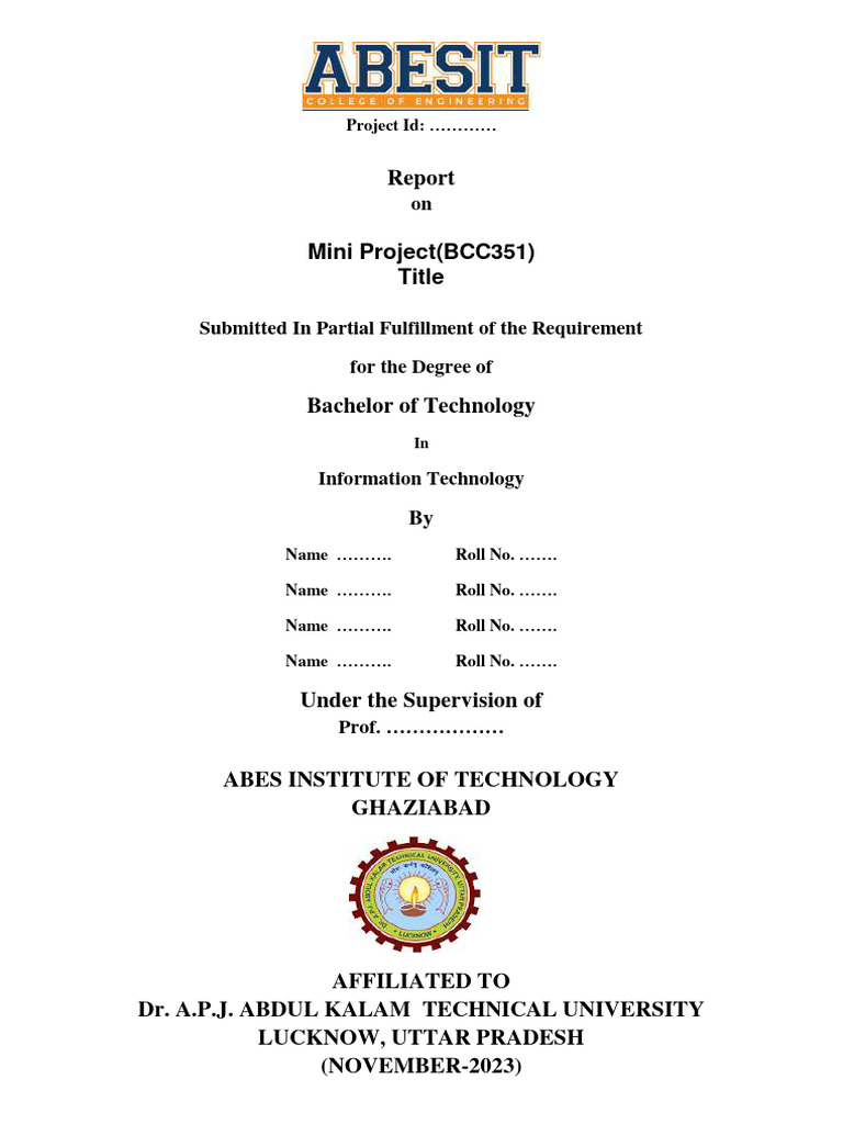 Report Format Mini Project | PDF | Computing