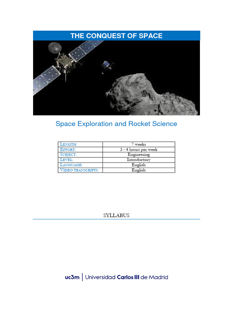 BIA 1x-Syllabus | PDF | Outer Space | Spaceflight