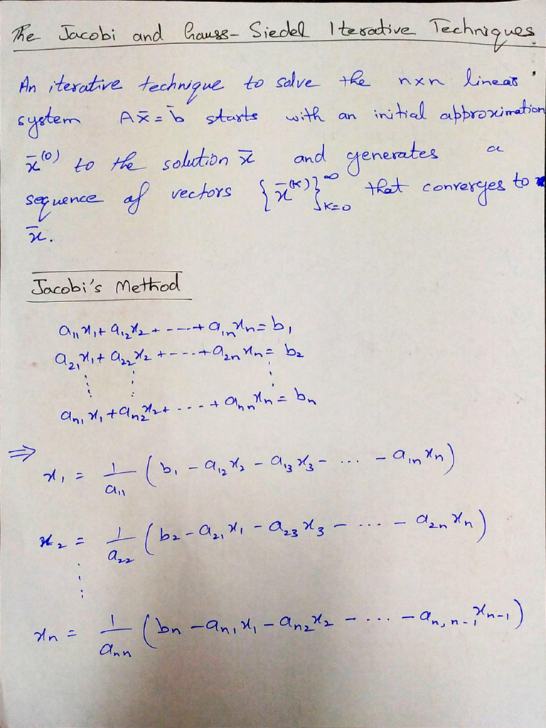 Lecture 4, Jacobi, Gauss Seidel, Modified Newton's - 231030 - 175731 | PDF