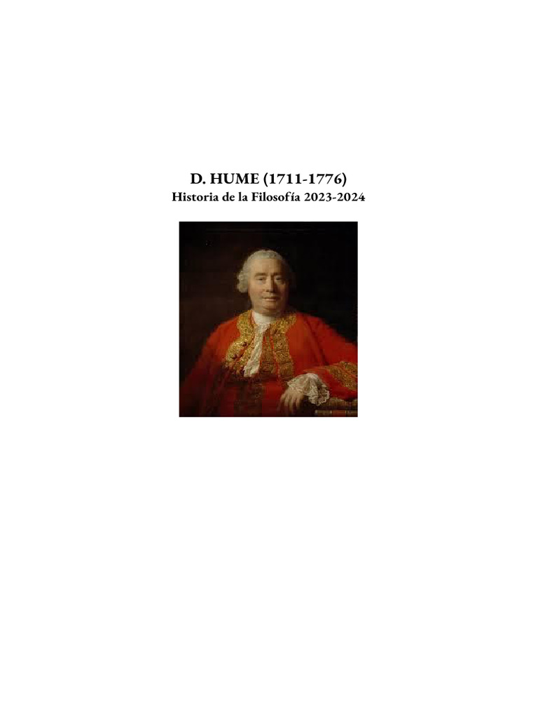 Vida y filosofía de D. Hume: empirismo y conocimiento | PDF | David ...