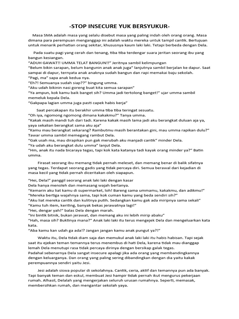 Stop Insecure Yuk Bersyukur | PDF