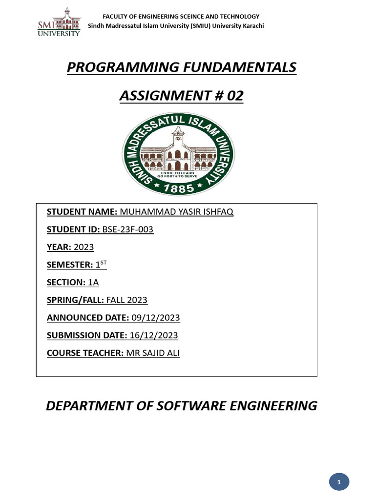 Pf Assignment 2 Pdf Parameter Computer Programming C