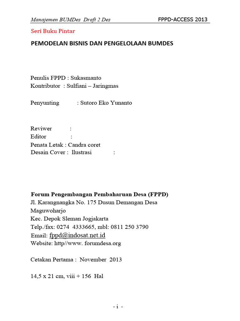 Buku Pintar Manajemen - BUMDes | PDF