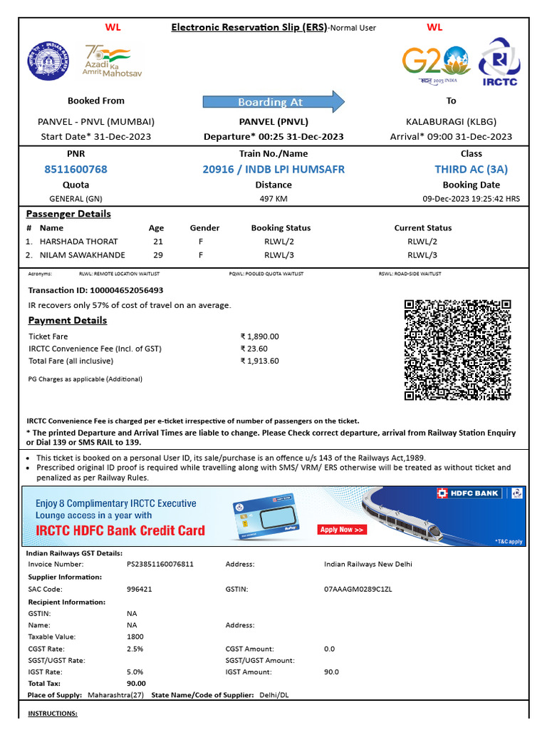 Ticket Rajesh - 1 | PDF | Identity Document
