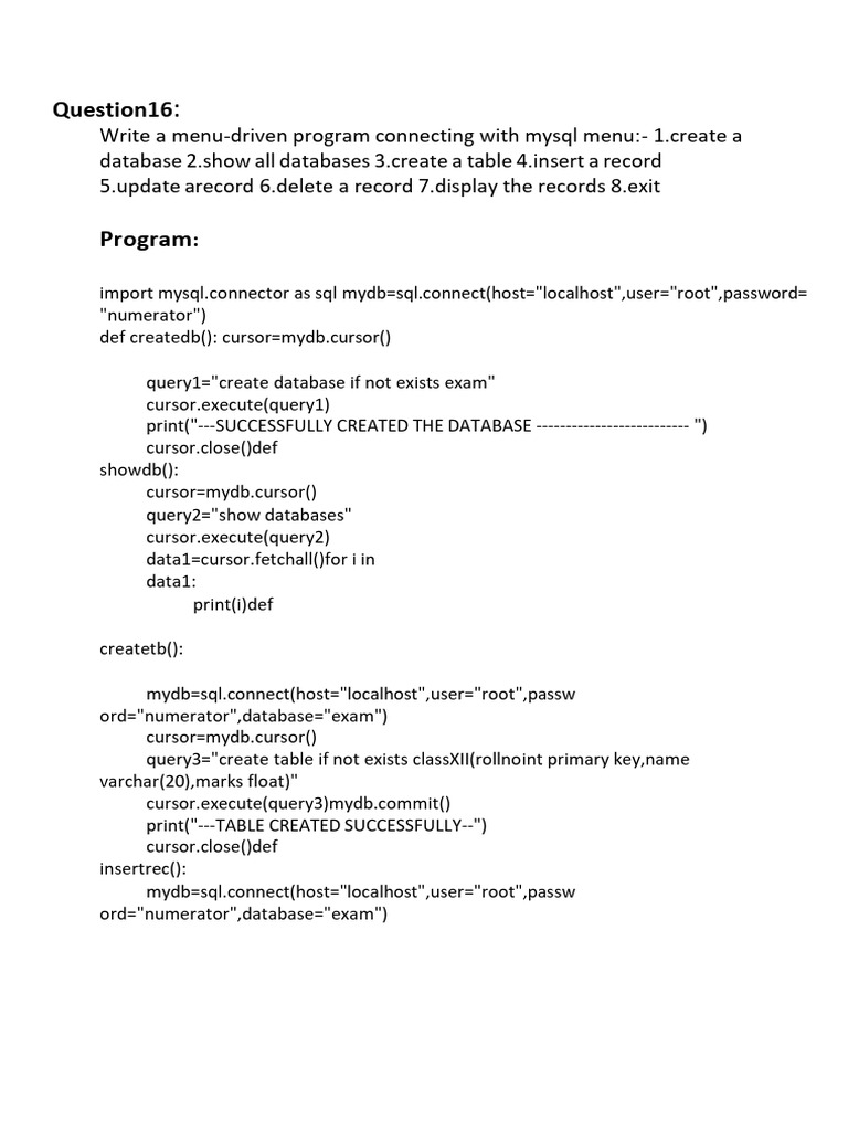 Cs Pracfile12 | PDF | Databases | Table (Database)