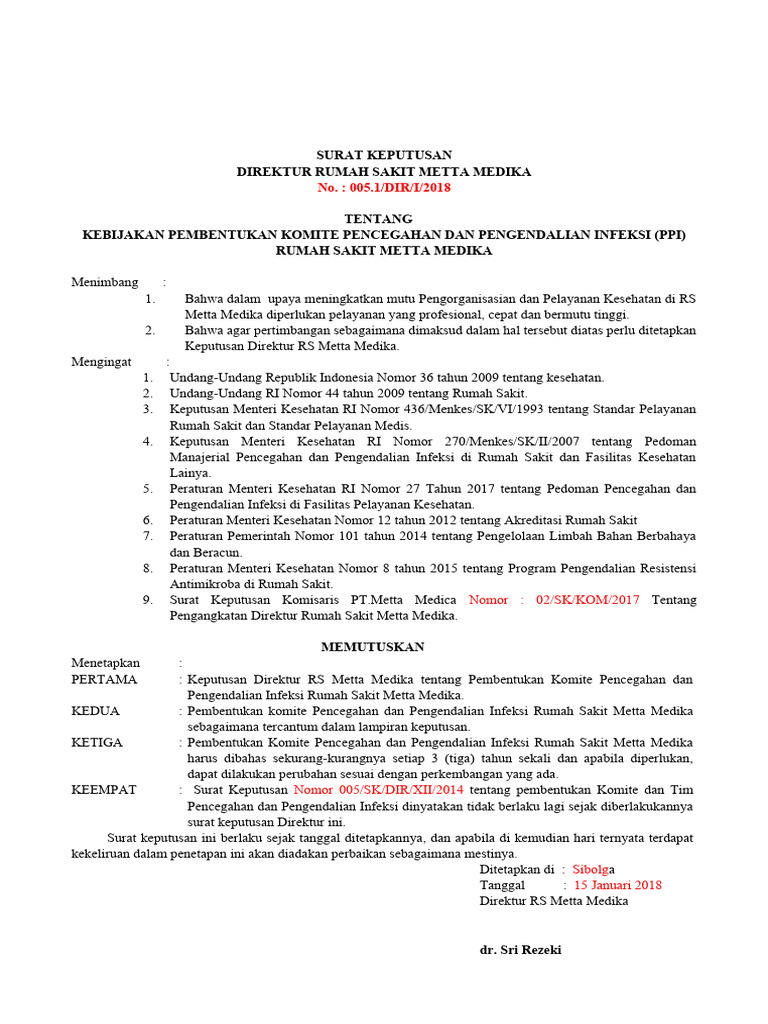 SK Pembentukan Komite Ppi-1 | PDF