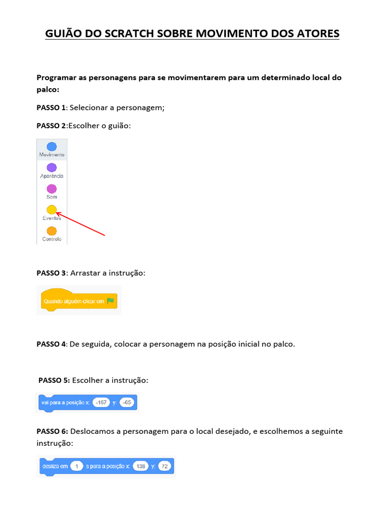 Guião No Scratch - Movimento de Atores | PDF