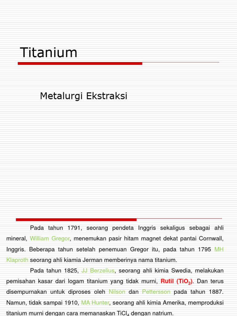 Metalurgi Ekstraksi Titanium | PDF