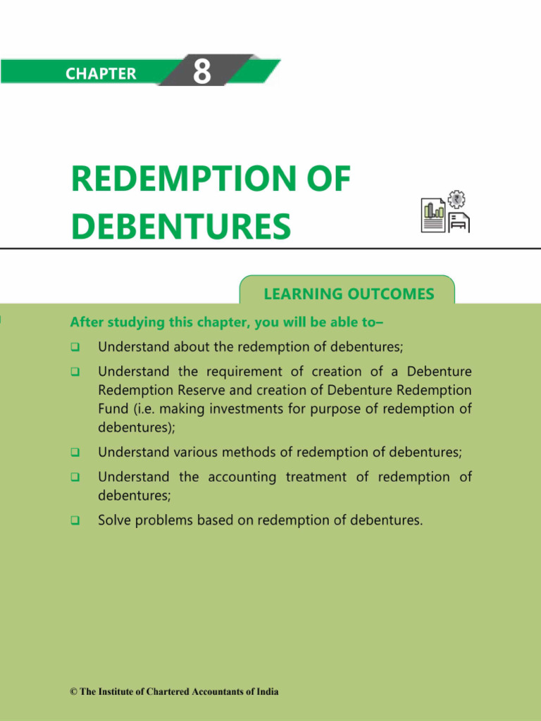 Chapter 8 Redemption of Debentures | PDF