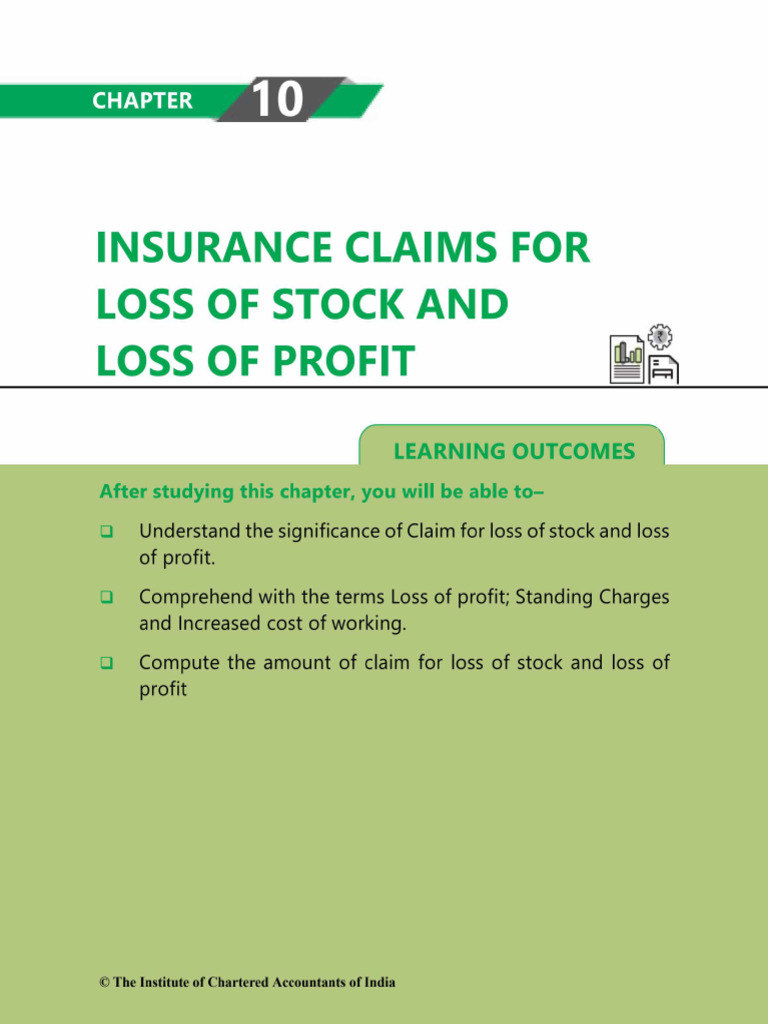 Chapter 10 Insurance Claims for Loss of Stock and Loss of Profit | PDF