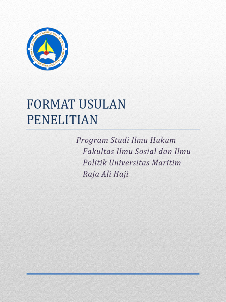 Format Usulan Penelitian | PDF