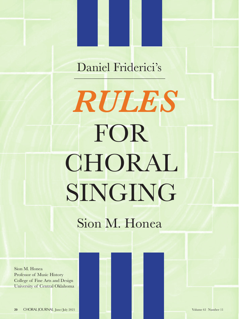 Rules of Choral Singing | PDF | Mode (Music) | Singing