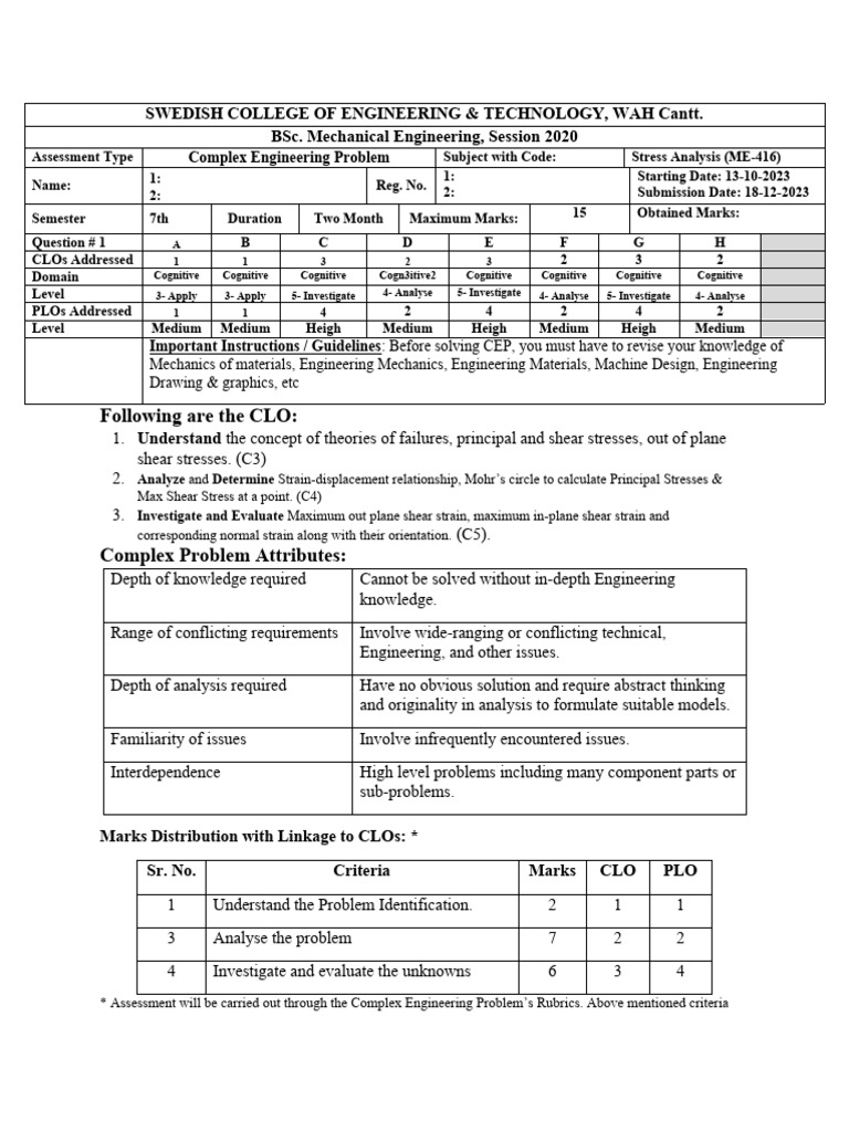 CEP Stress Analysis | PDF | Stress (Mechanics) | Gear