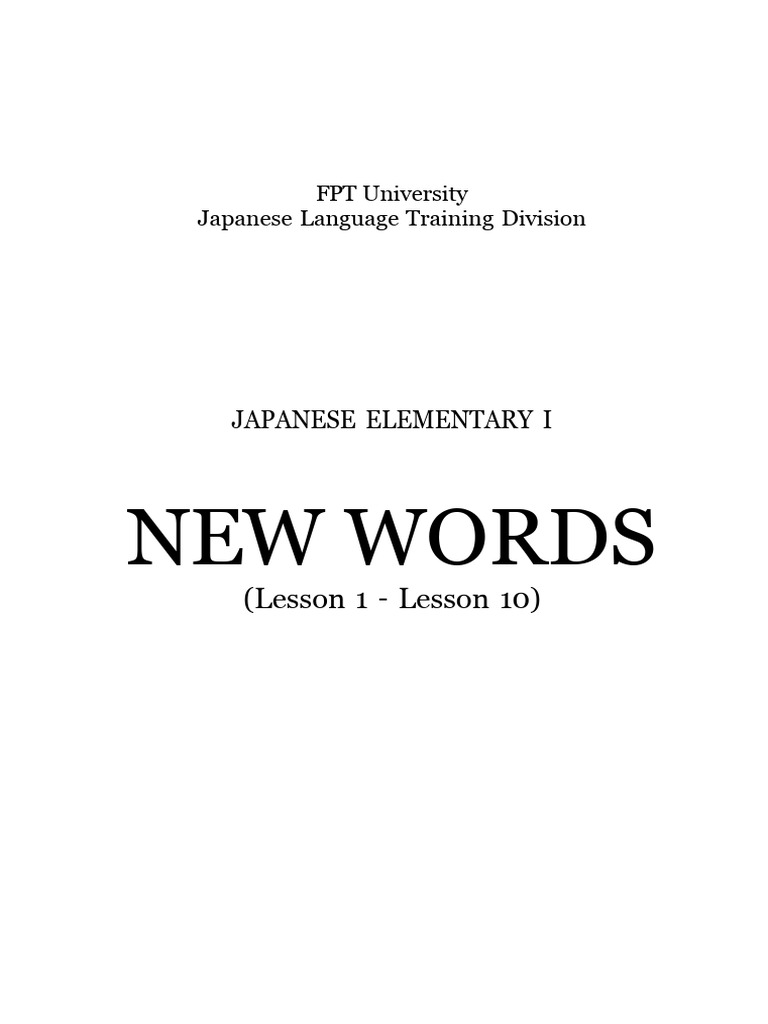 New Words: (Lesson 1 - Lesson 10) | PDF