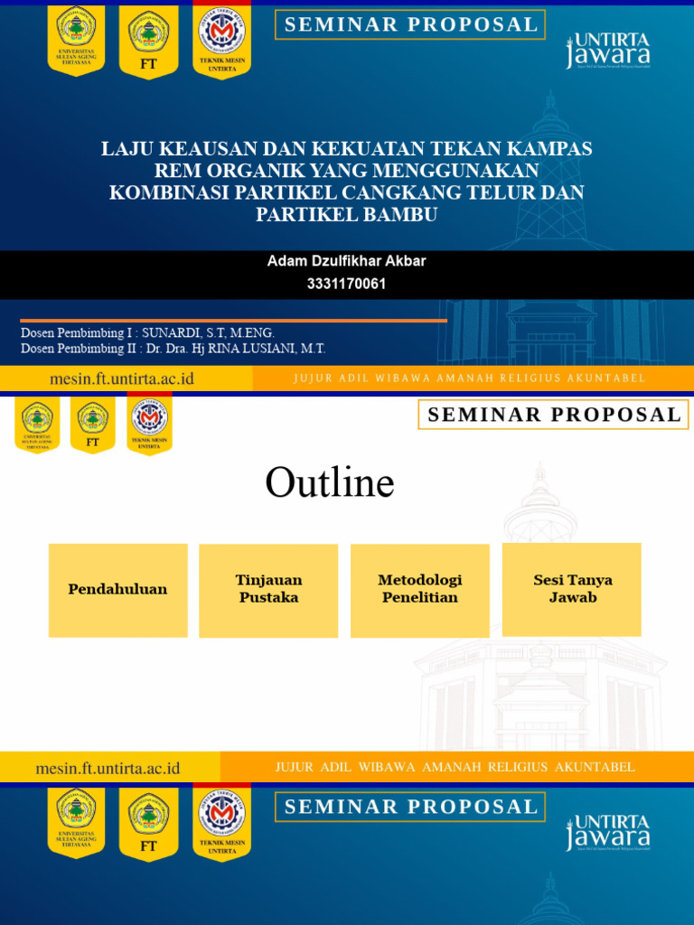 Template PPT Sempro-JTM Untirta-2 | PDF