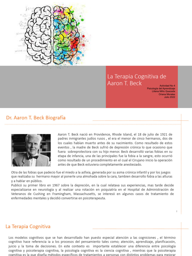 Terapia Cognitiva de Aaron Beck | PDF | Terapia cognitiva | Pensamiento