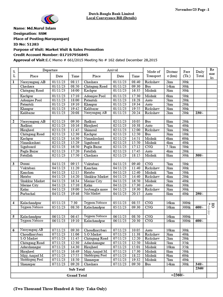 A4 Conveyance Bill November Update 23 | Download Free PDF | Motor ...