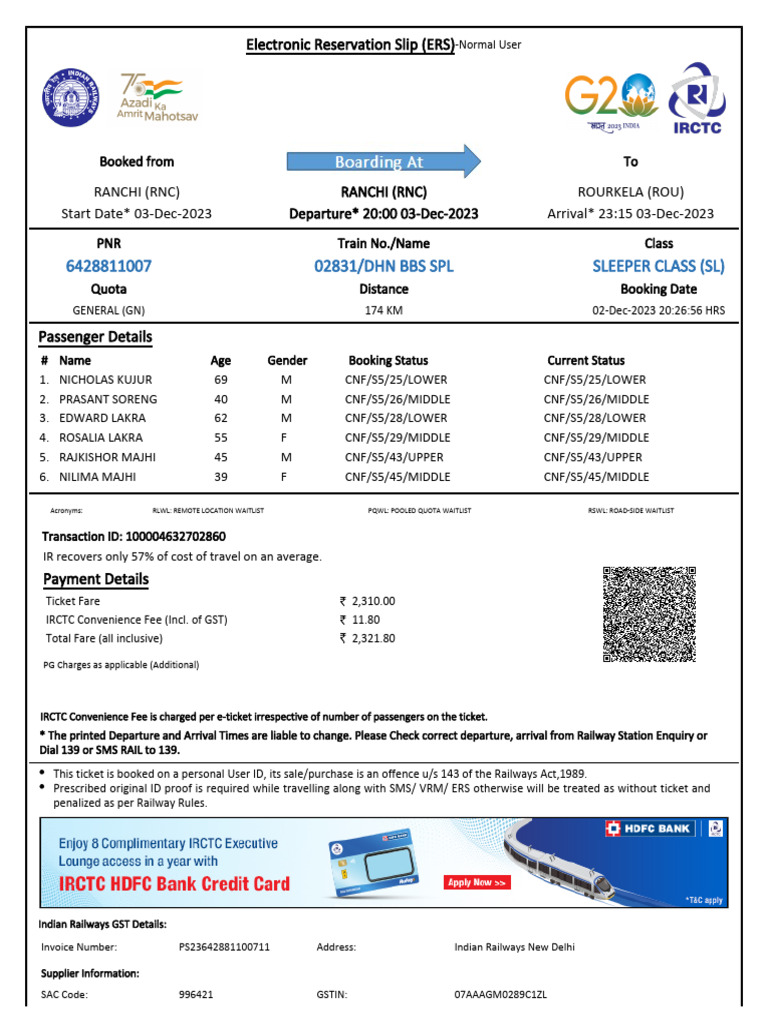 02831/DHN BBS SPL Sleeper Class (SL) | PDF | Identity Document | Government