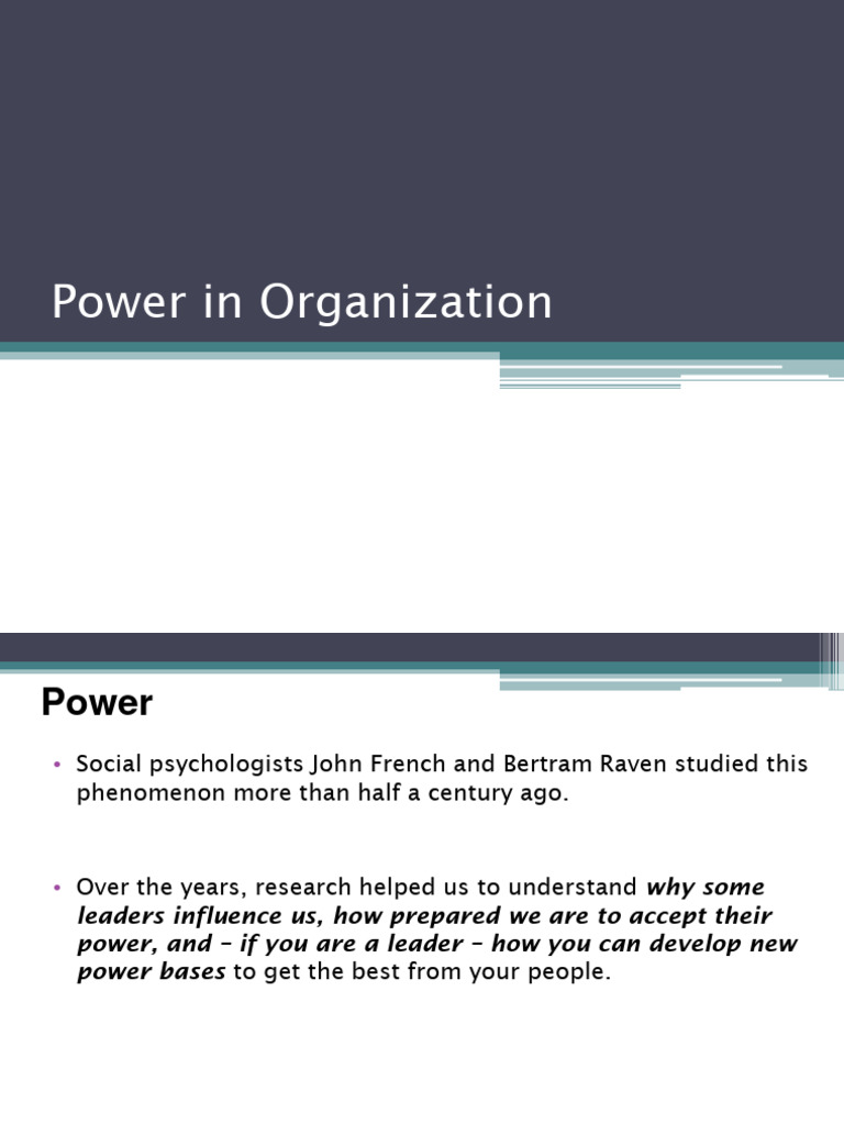 Power in Organization | PDF