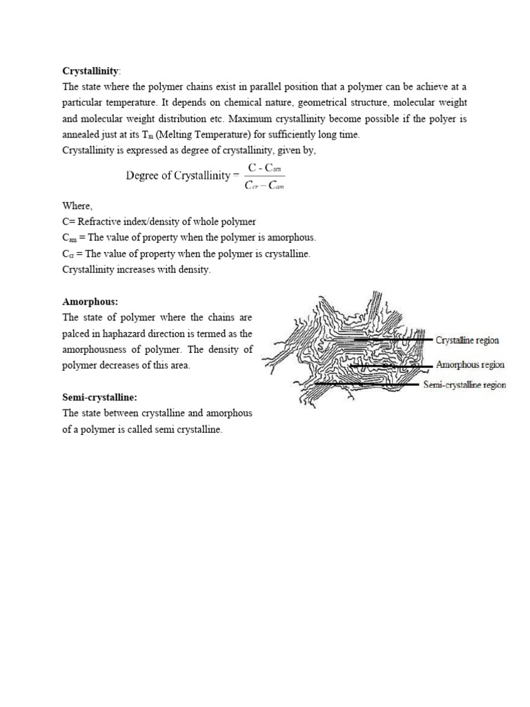 Crystallinity | PDF | Polymers | Building Engineering