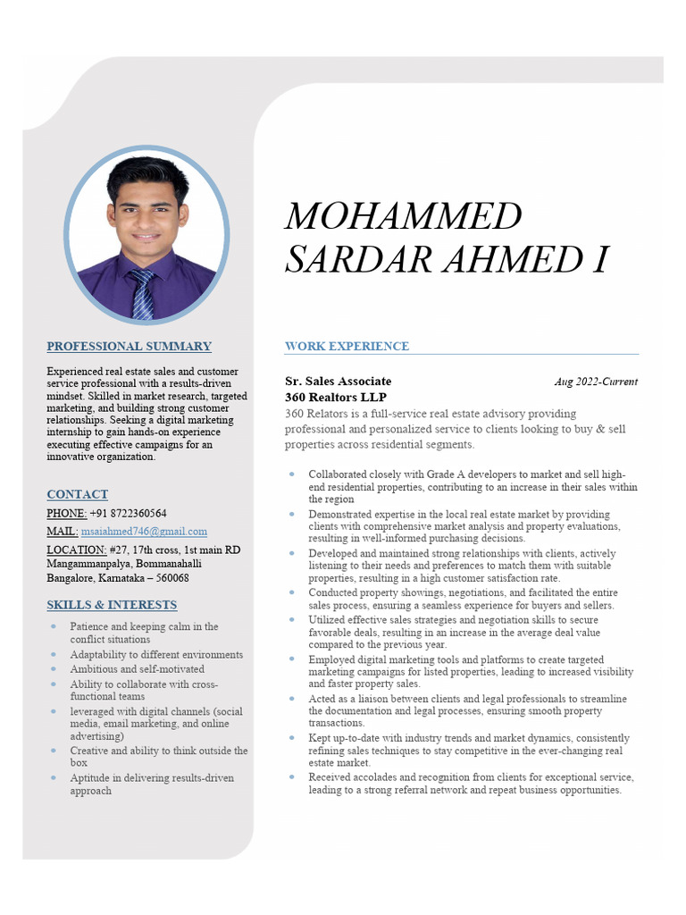 Mohammed+Sardar DMresume Sep2023 | Download Free PDF | Sales | Marketing