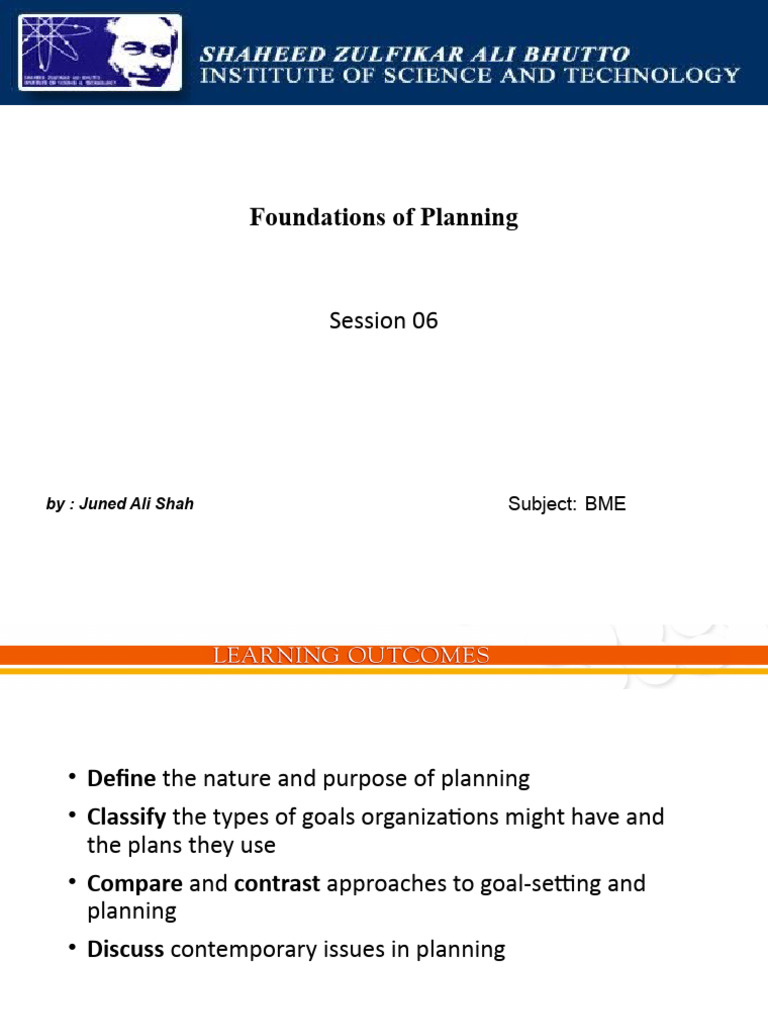 Junedali - 3218 - 19191 - 4 - BME - 6 - Foundations of Planning | PDF ...