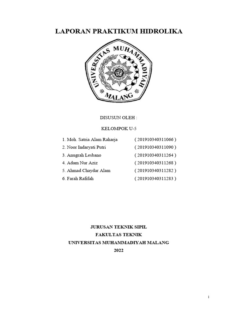 Laporan Praktikum Hidrolika Teknik Sipil | PDF